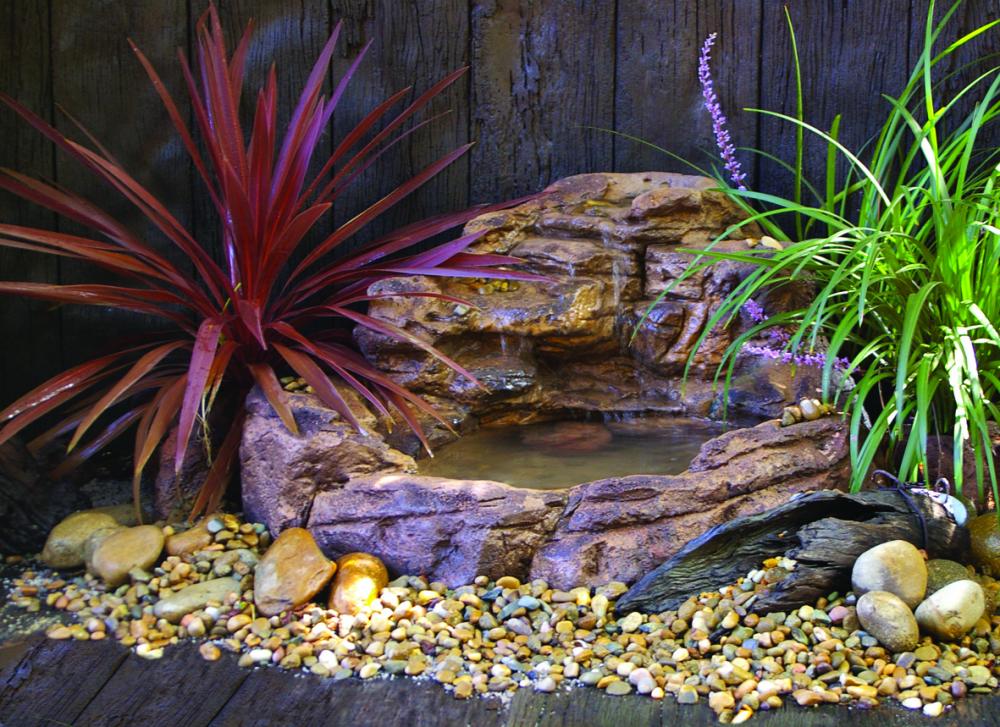 Universal Rocks Self-Contained Small Waterfall Pond | Total Man Cave
