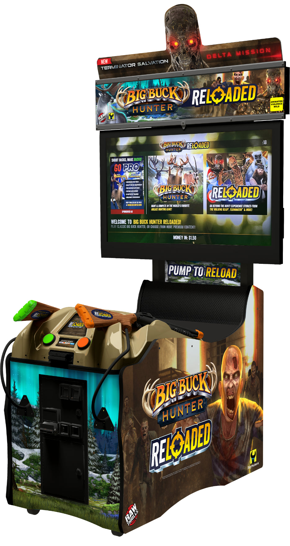 Raw Thrills Big Buck Hunter Reloaded - Panorama Arcade Game | Total Man ...